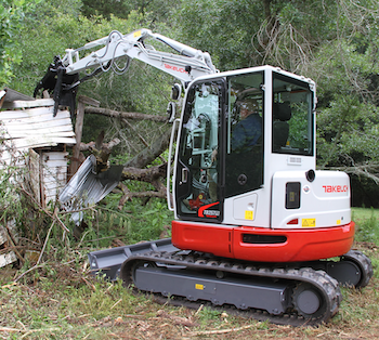 Excavator with side-to-side offset boom - Pro Contractor Rentals