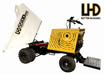 Wheeled side-dump buggy - Pro Contractor Rentals