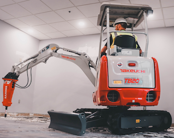 Battery-powered compact excavator - Pro Contractor Rentals